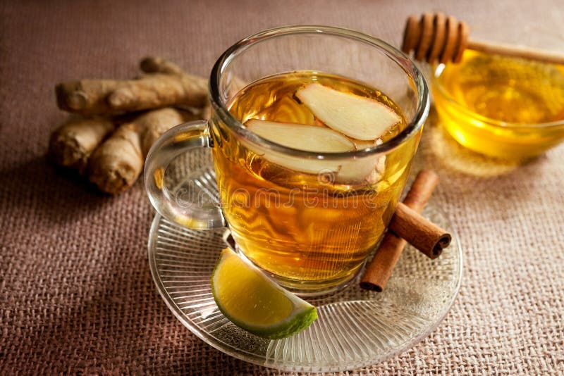 Ginger tea with lime stock photo. Image of homemade, lifestyle - 95145590