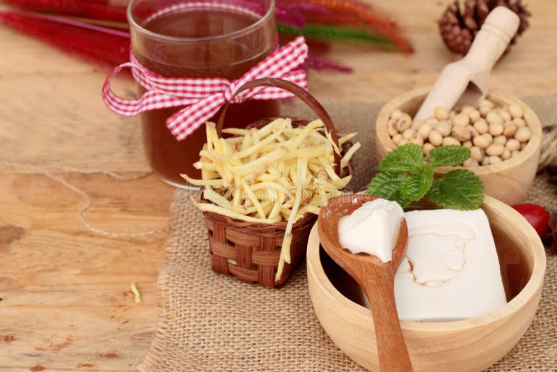 Ginger Tea and Tofu Dessert Chinese Food. Stock Image - Image of herbal ...