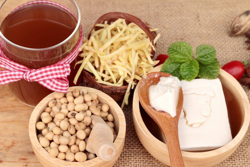 Ginger Tea and Tofu Dessert Chinese Food. Stock Photo - Image of herbal ...