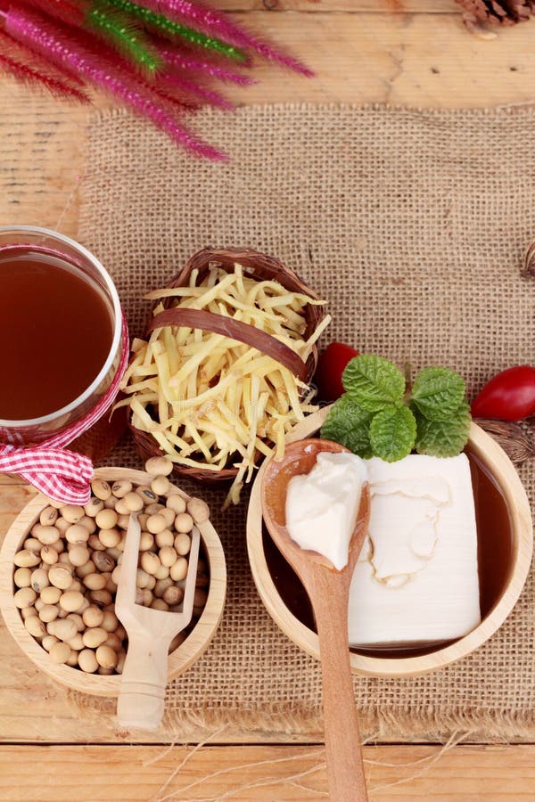 Ginger Tea and Tofu Dessert Chinese Food. Stock Photo - Image of nature ...