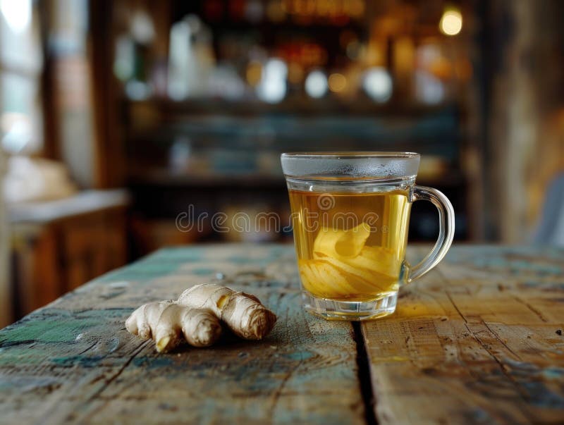 Ginger and Tea on Wooden Table Stock Image - Image of life, cozy: 371527201