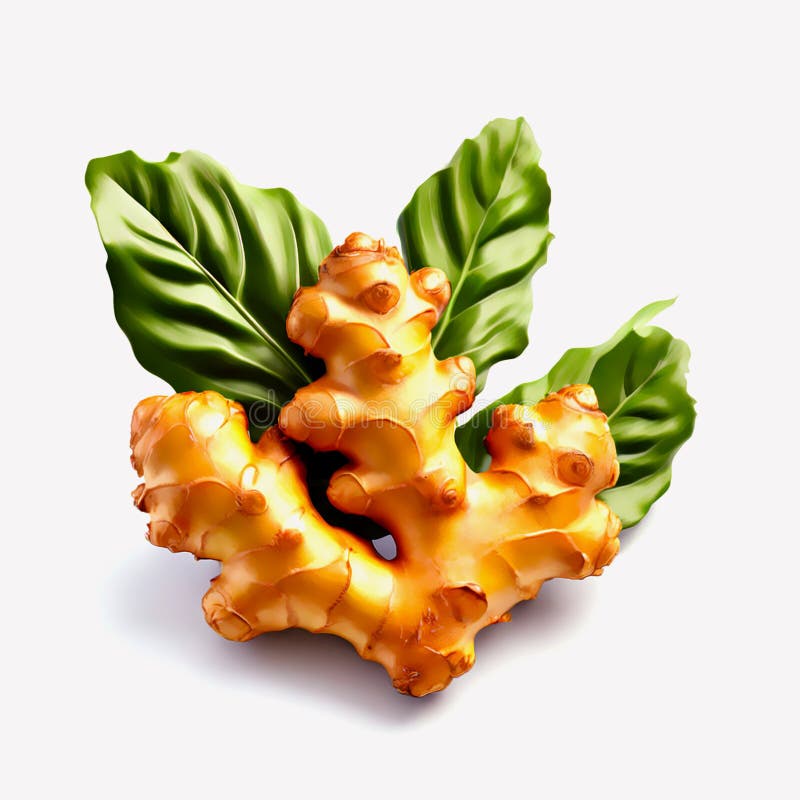 Ginger Vegetable with White Background with HD Quality and 3D Shine ...