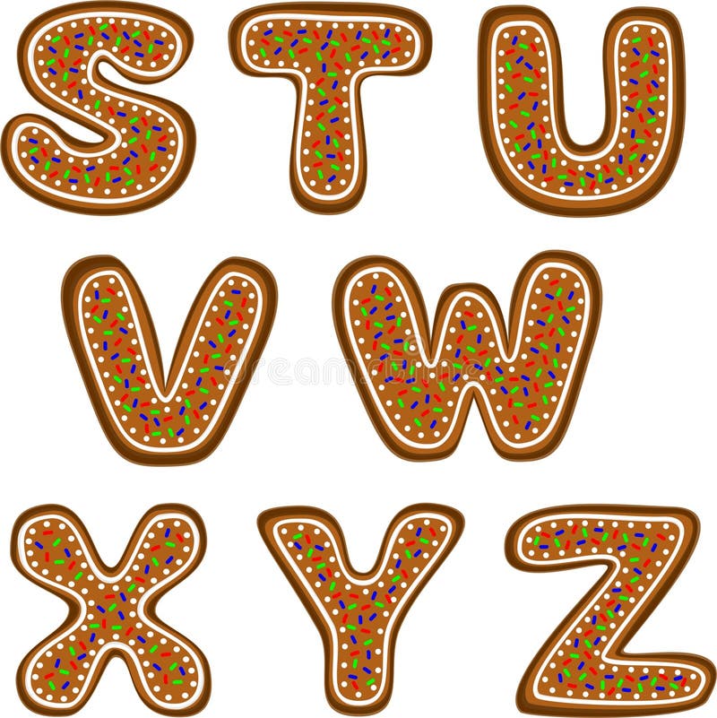 Gingerbread alphabet 3 stock vector. Illustration of delicious - 26001103