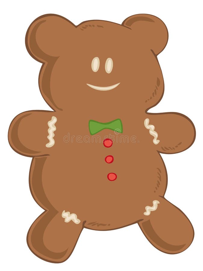 Gingerbread Bear Holding a Notice Board Stock Illustration ...