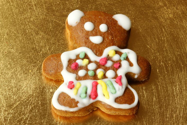 Gingerbread bear stock photo. Image of ornamented, plate - 16070146