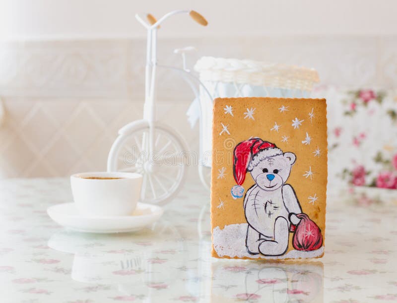 Gingerbread bear new year stock photo. Image of gift - 47869530