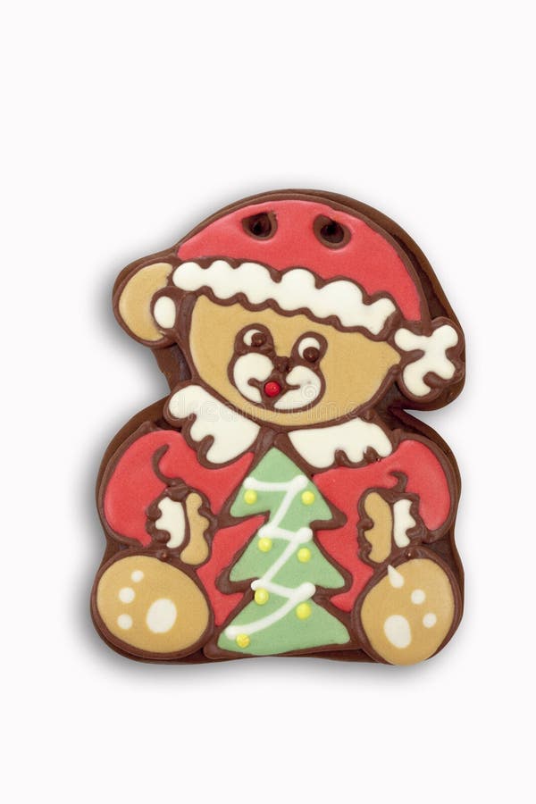 Gingerbread Bear on White Background Stock Photo - Image of tasteful ...