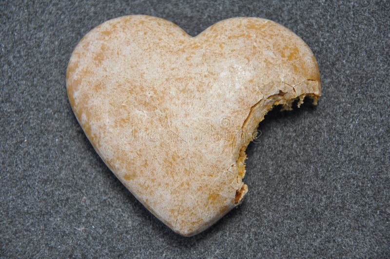Bitten heart stock photo. Image of hearts, crust, call - 225637948