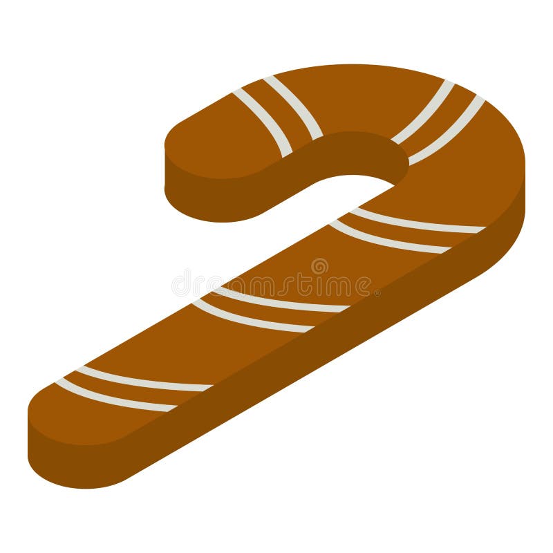 Gingerbread Candy Stick Icon, Isometric Style Stock Vector ...