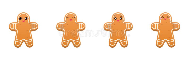 Gingerbread Cartoon Art Character Vector Illustration Stock Vector ...