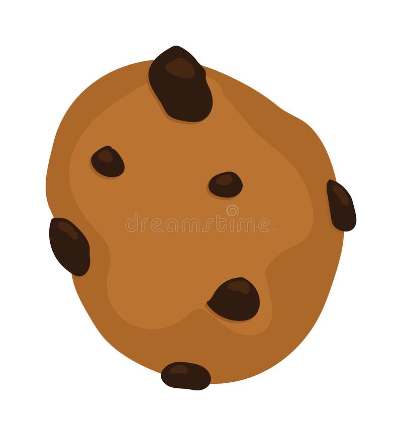 Gingerbread Chocolate Chip Cookie Vector Isolated on a White Background ...