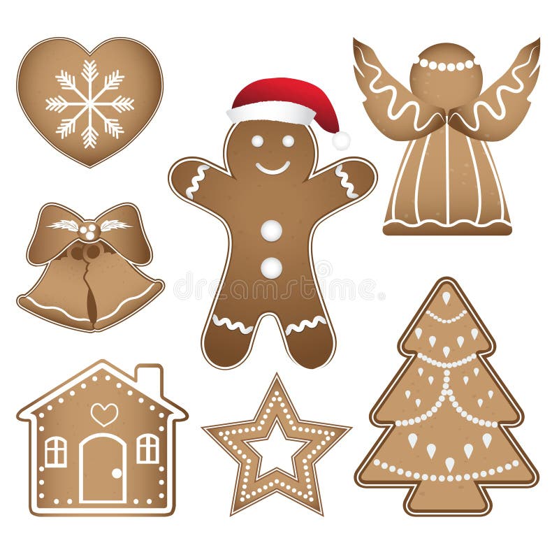 Gingerbread Christmas Cookies Stock Vector - Illustration of angel ...