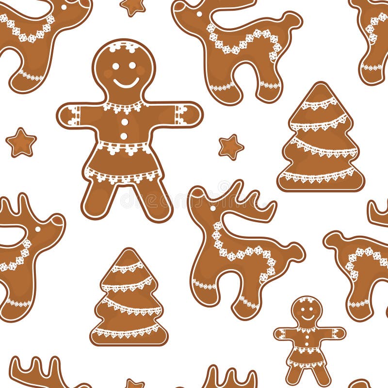 Gingerbread Men Pattern Stock Illustrations – 592 Gingerbread Men ...