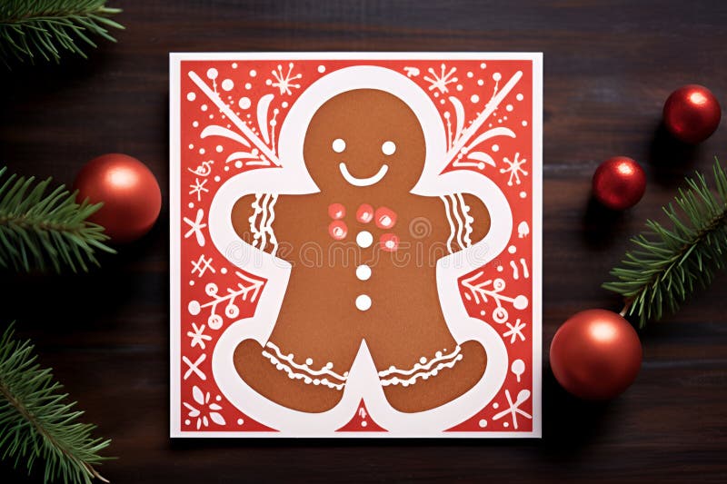Gingerbread Christmas Greeting Card Stock Illustration - Illustration ...