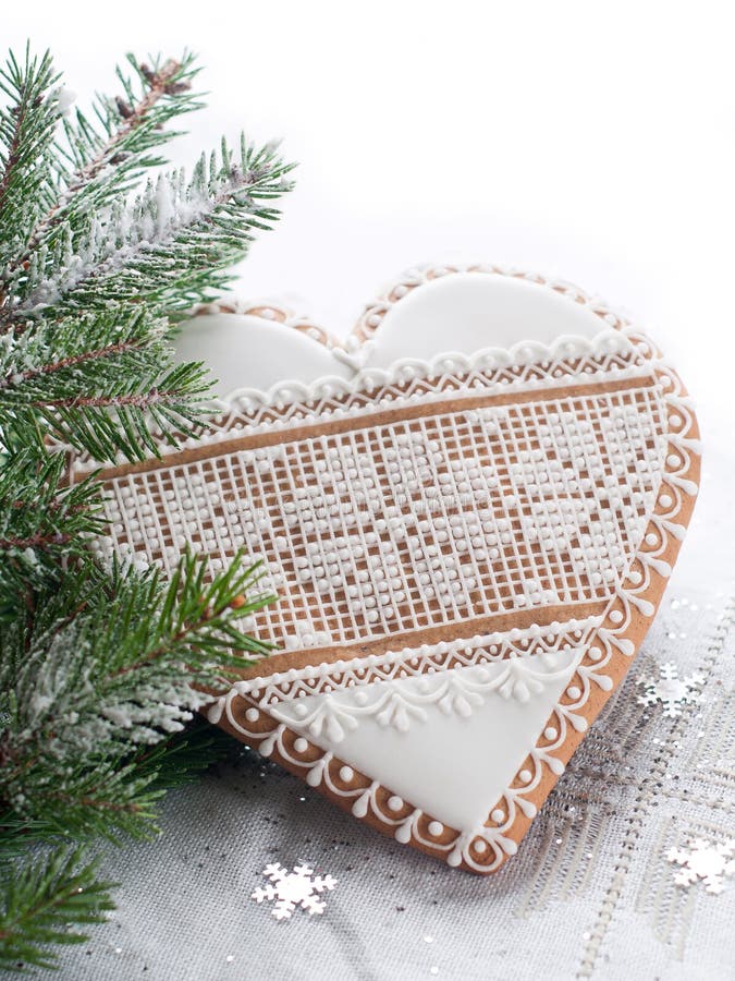 Gingerbread Christmas Heart Stock Photo - Image of homemade, pastry ...