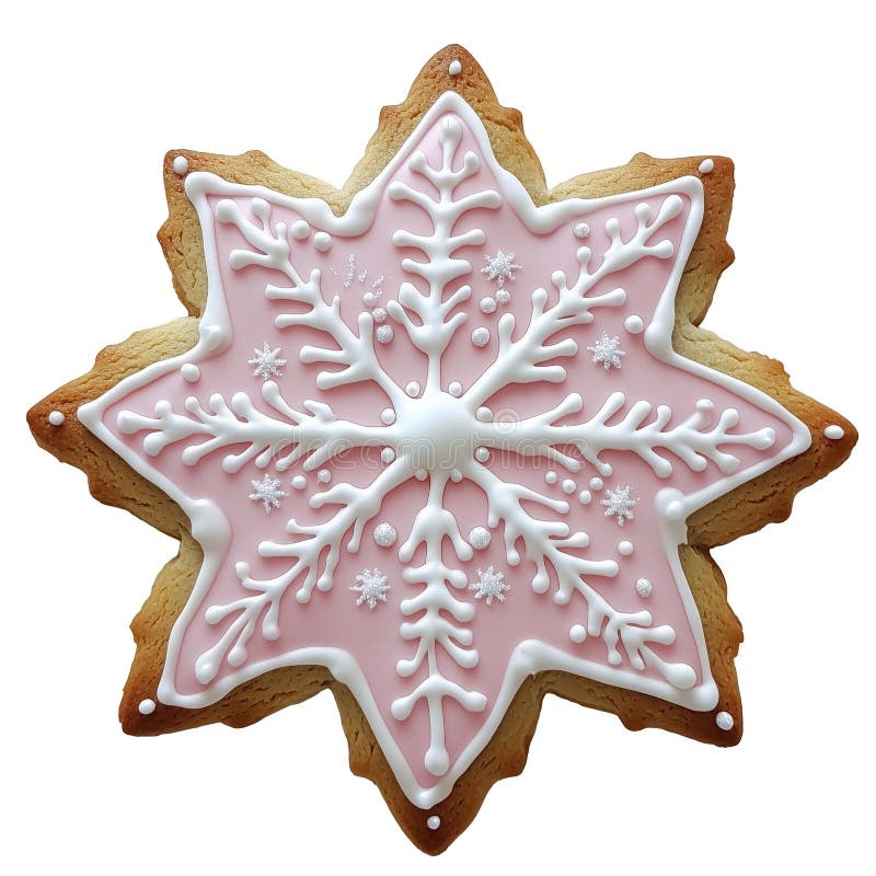 Gingerbread Christmas Pink E Decorated with Royal Icing Representing ...