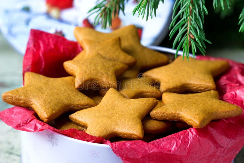 Gingerbread Cookie in a Box on the Christmas Table Stock Photo - Image ...