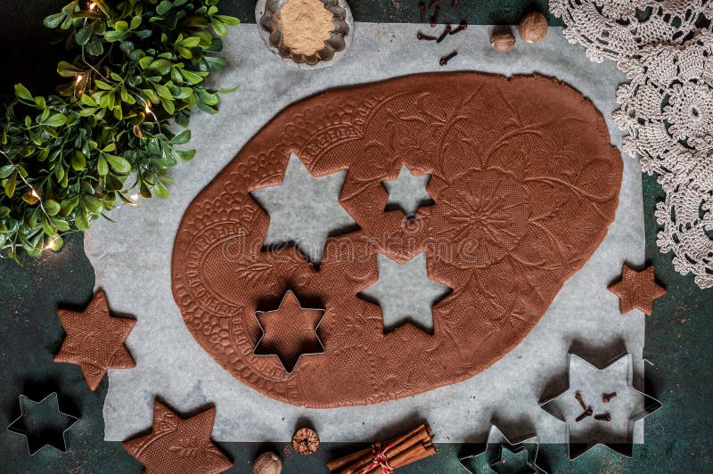 Gingerbread Cookie Dough stock photo. Image of embroidery - 154746482