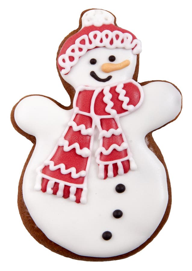 Gingerbread Cookie In The Form Of A Snowman Stock Photo - Image of ...