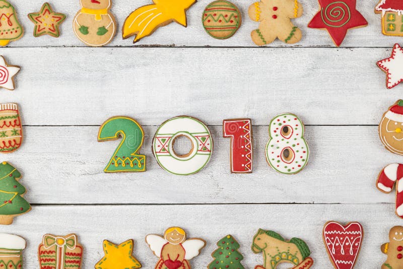 Gingerbread cookie frame stock image. Image of icing - 106400619