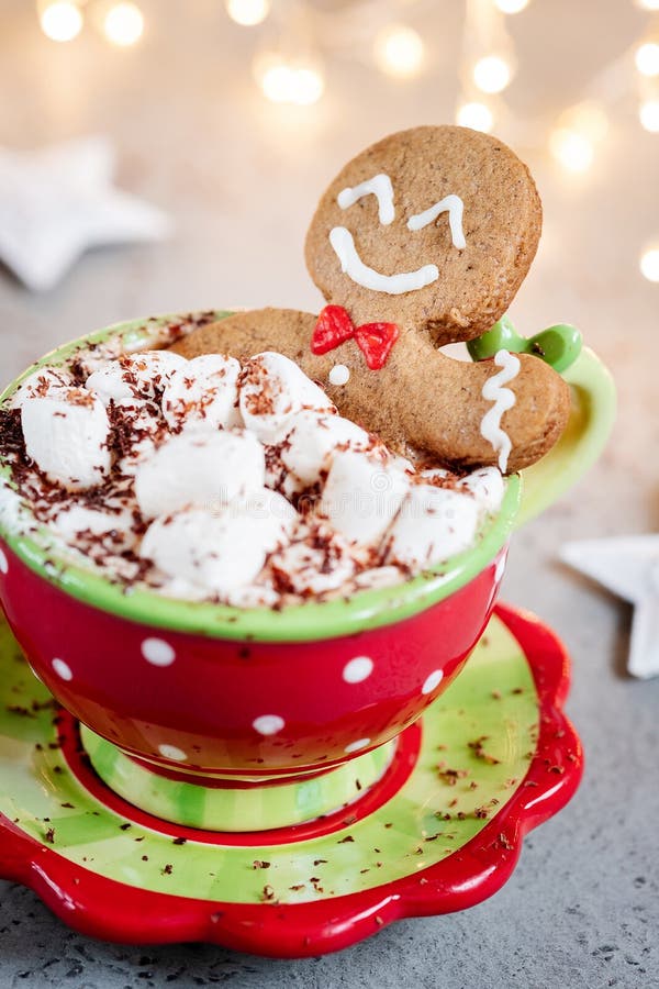 Gingerbread Man in Hot Chocolate Stock Image - Image of dessert, milk ...
