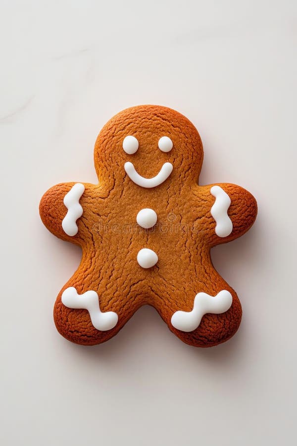 Gingerbread Cookie Man with Icing Decorations Ready for the Holiday ...