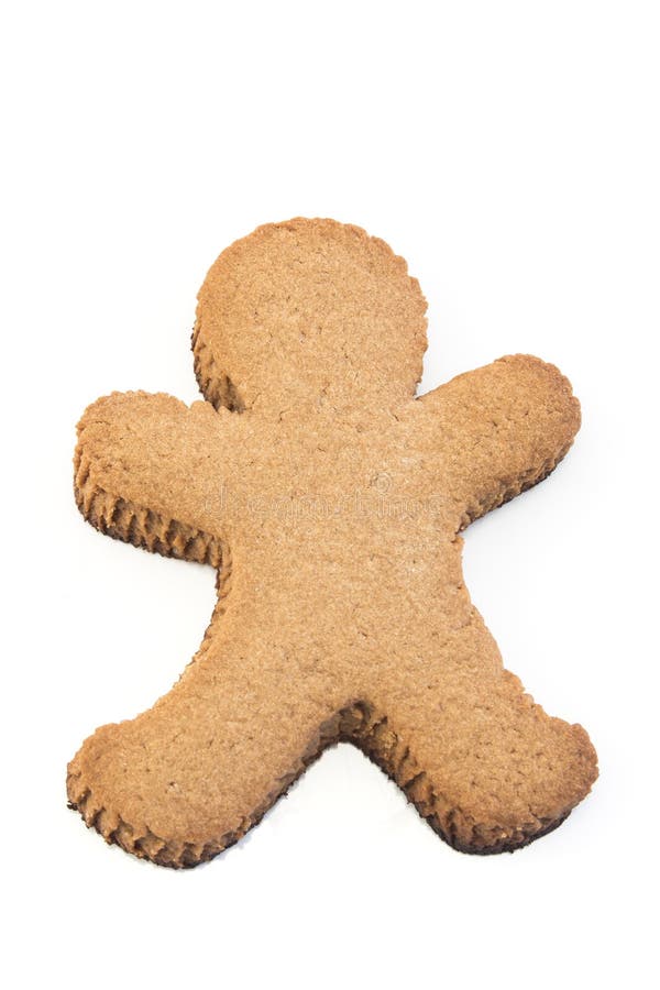 Gingerbread Cookie Man Isolated on White Stock Photo - Image of ...