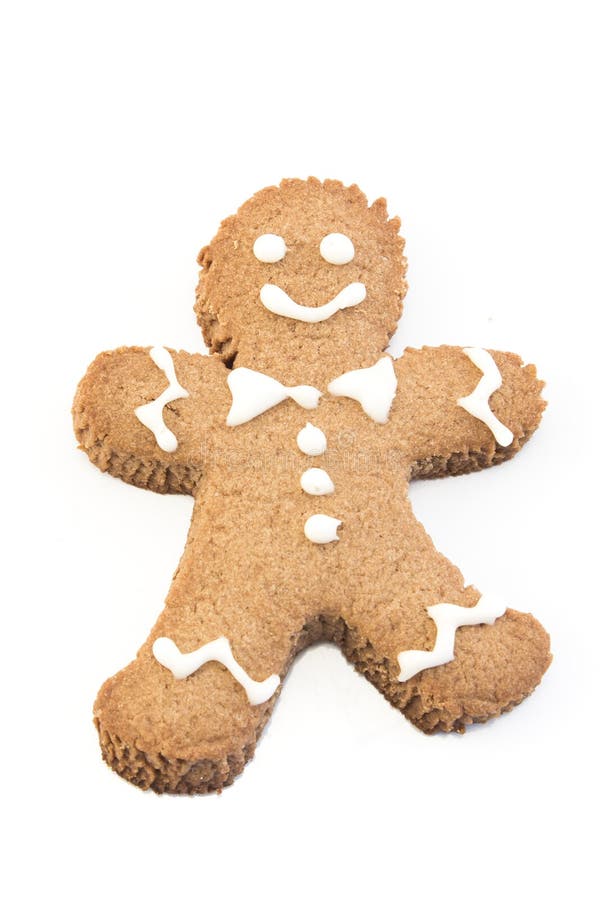 Gingerbread Cookie Man Isolated on White Stock Image - Image of eggs ...