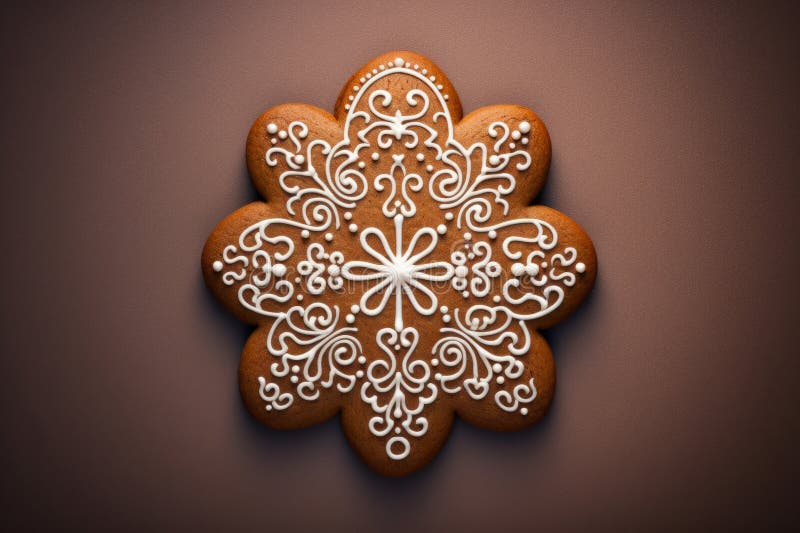 Gingerbread Cookie Pattern with Icing Details. Generative AI Stock ...
