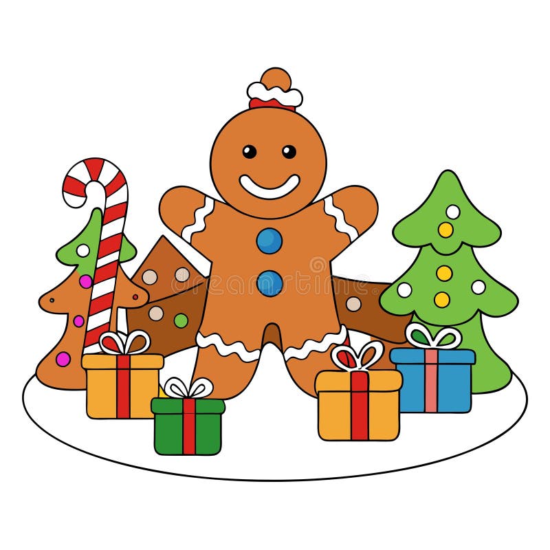 Gingerbread Cookies Arranged in a Festive Scene for Christmas ...