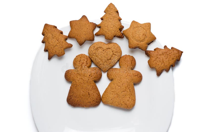 Gingerbread Cookies. Baked Cookies on a Plate Stock Photo - Image of ...