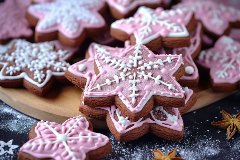 Gingerbread cookies stock image. Image of pink, festive - 293803675