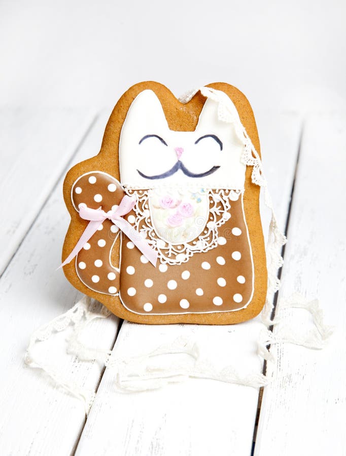 Gingerbread Cookies for the Feast of Easter a Cat Stock Photo - Image ...