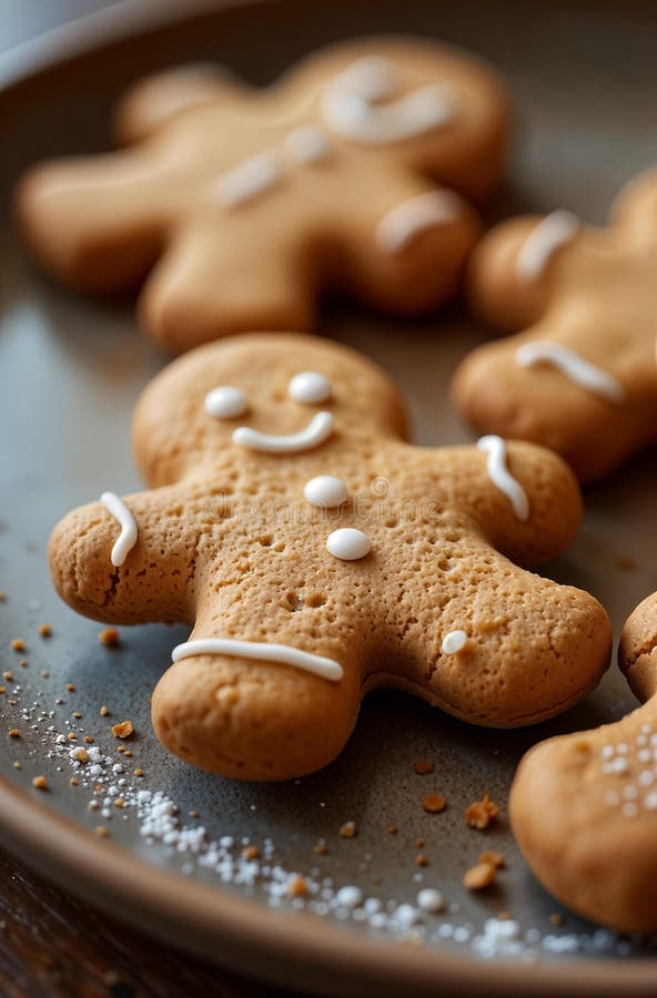 Gingerbread Cookies Lying on Wooden Table, Christmas Bakery. AI ...