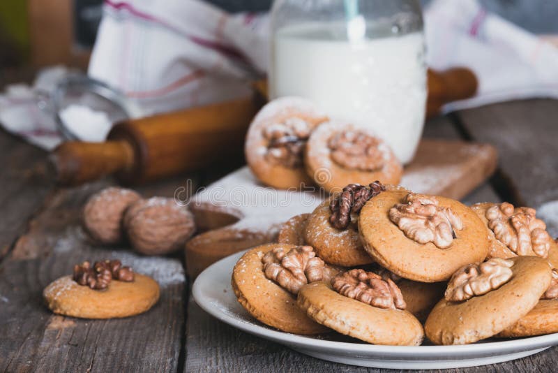 Gingerbread Cookies with Nuts Stock Image - Image of cookies, healthy ...