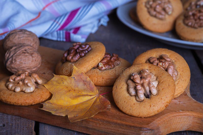 Gingerbread Cookies with Nuts Stock Image - Image of baking, walnut ...