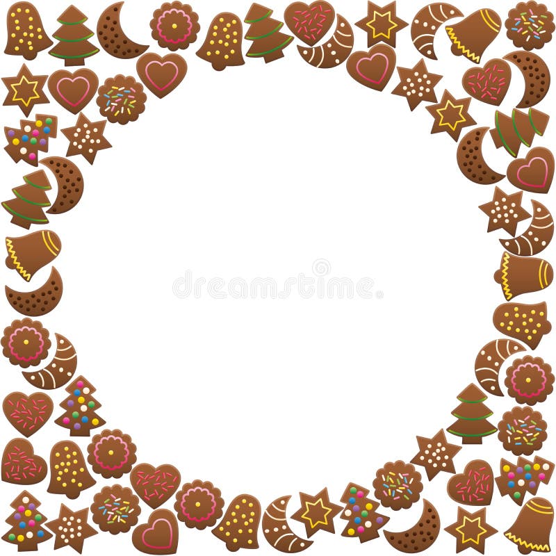 Frame with ginger cookies stock vector. Illustration of food - 43264481