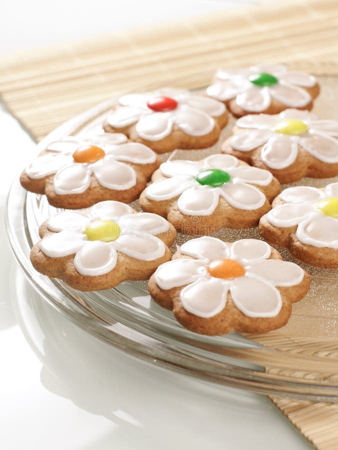 Gingerbread Cookies with Royal Icing Stock Photo - Image of brown, copy ...