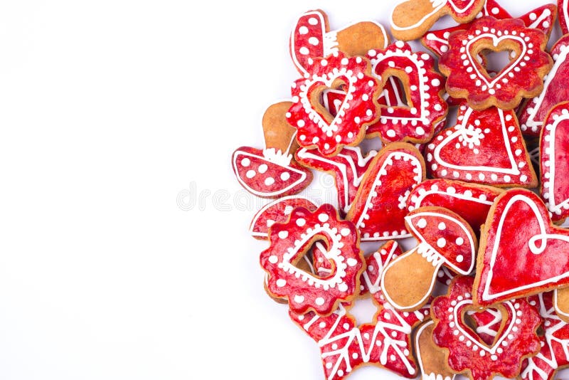Gingerbread Cookies Star and Heart Stock Image - Image of delicious ...