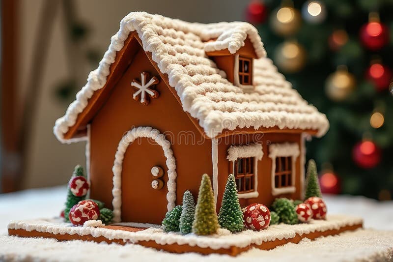 Gingerbread Cottage stock illustration. Illustration of generative ...