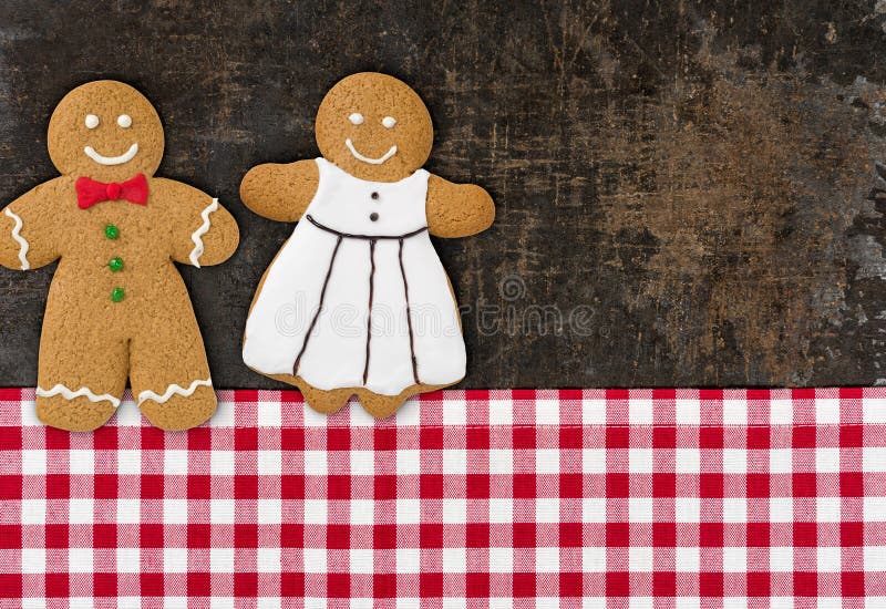 Gingerbread Couple on a Baking Tray Stock Image - Image of decor ...