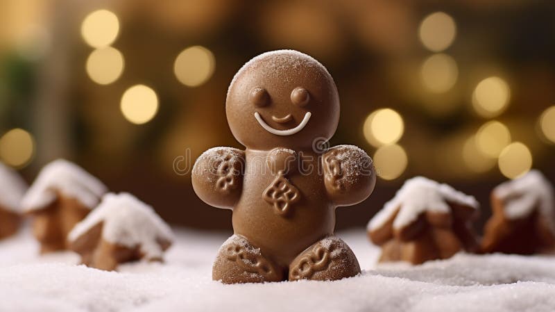 Gingerbread Dancing in Snow Stock Image - Image of gingerbread, dancing ...