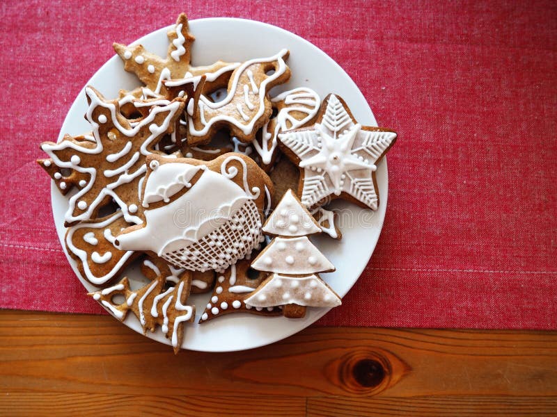 Gingerbread Decorated White Stock Image - Image of sweet, pieces: 80892735