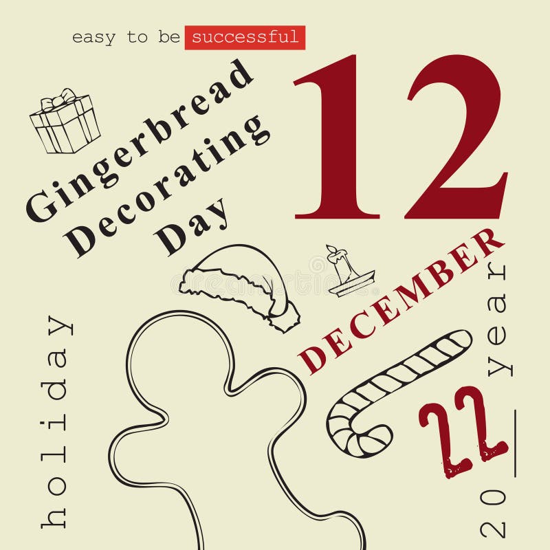 Gingerbread Decorating Day stock vector. Illustration of food - 263910573