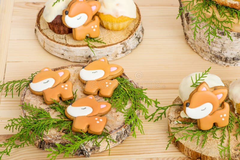 Gingerbread Deer for Children`s Birthday Stock Photo - Image of ...