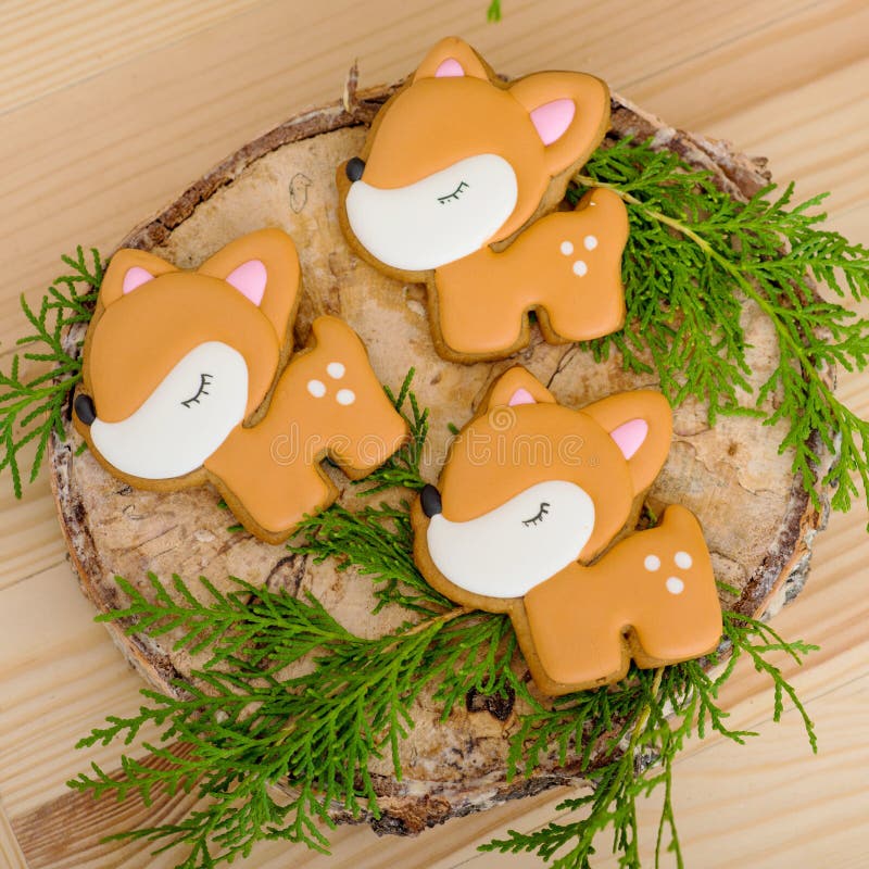 Gingerbread Deer for Children`s Birthday Stock Photo - Image of morning ...