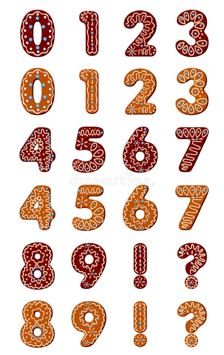 Gingerbread Cookie Digits Stock Illustrations – 53 Gingerbread Cookie ...