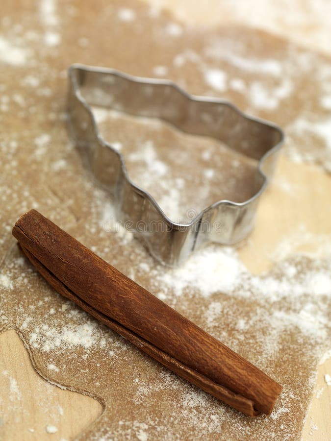 Gingerbread Dough Cinnamon Tree Shaped Stock Image - Image of nutrition ...