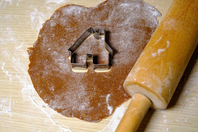 Gingerbread Dough Roll on the Table Rolled Out Dough for Making Cookies ...