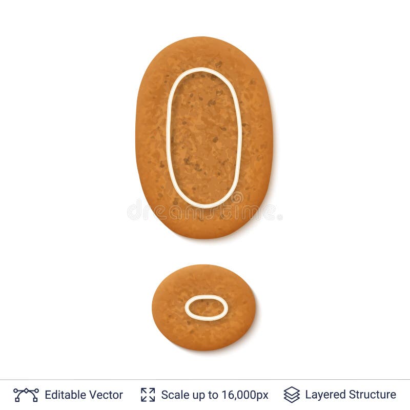 Gingerbread Exclamation Sign Isolated on White. Stock Vector ...